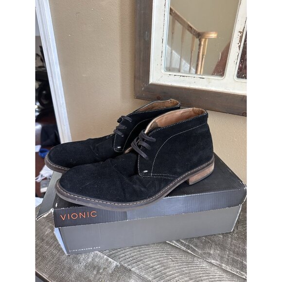 Vionic | Shoes | Vionic Chase Chukka Ankle Boot Black Suede Comfort ...